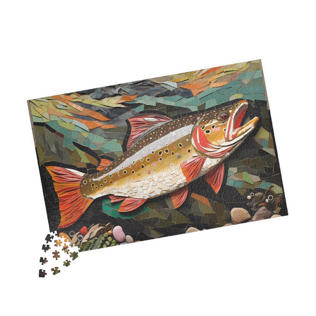 Mosaic Cutthroat Trout Jigsaw Puzzle (110, 252, 520, 1014-piece) Cool ...