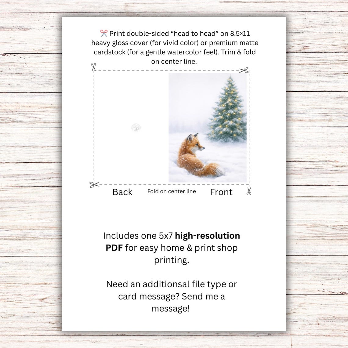 Winter Fox Card • Cozy Scandinavian Greeting Card (printable) - Etsy