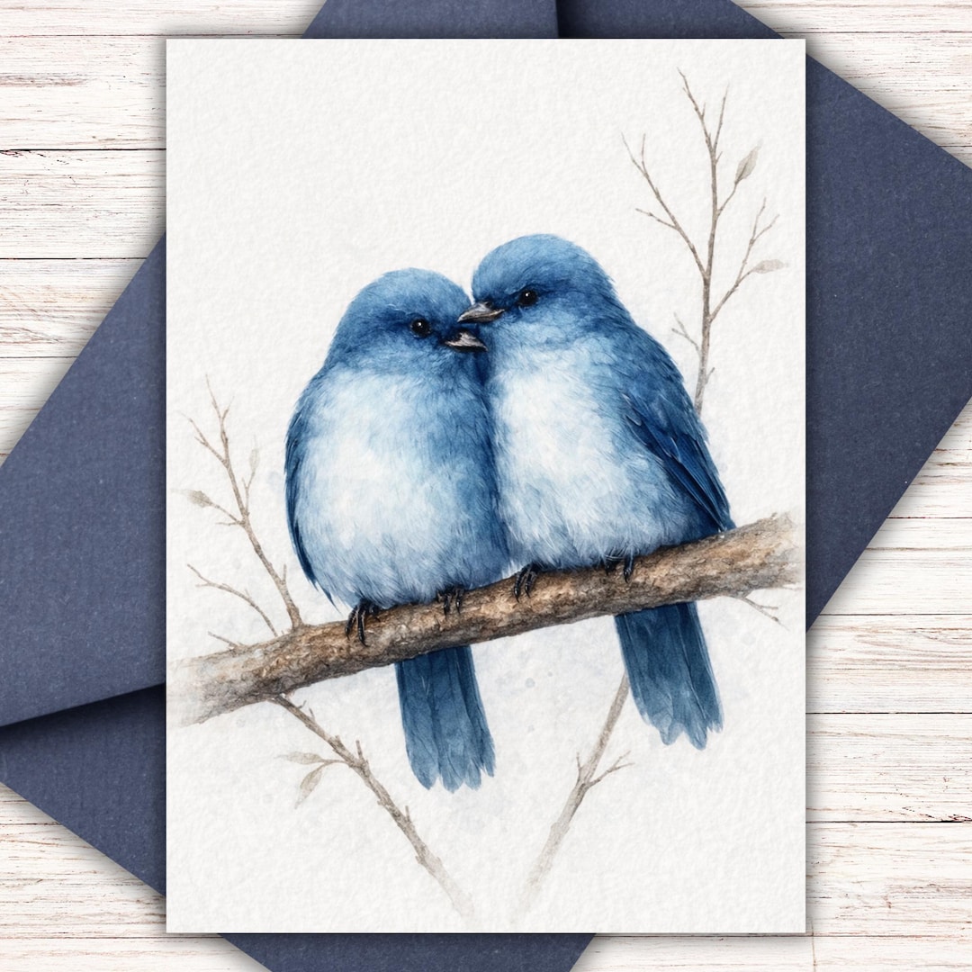 Blue Birds Sympathy Card | Thinking of You, Encouragement (PDF Download ...