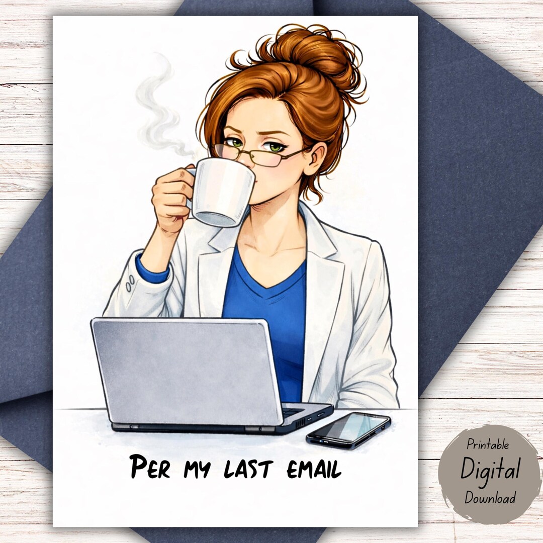 Funny Coworker Card – per My Last Email – Office Humor Card – HR Humor ...