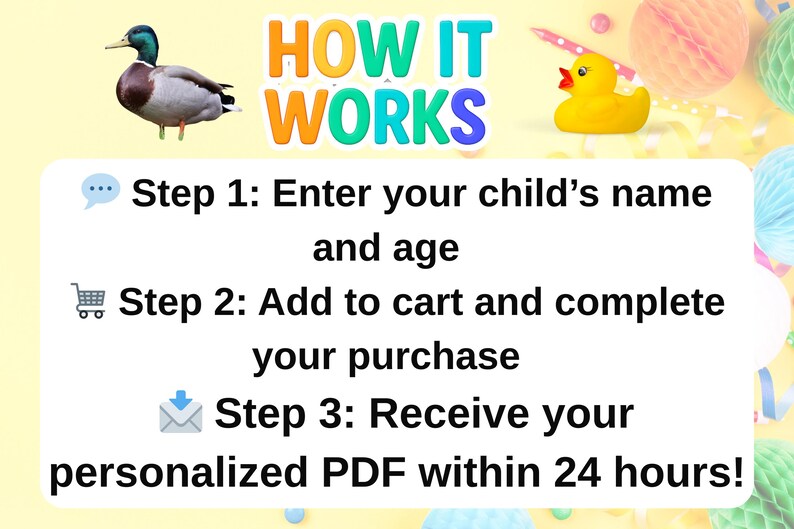 Mallard Duck Birthday Coloring Pages: Personalized Name & Age (PDF ...