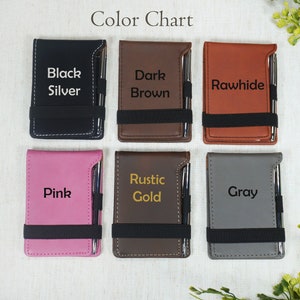 Custom Pocket Notebook With Pen, Refillable Personalized Leather ...