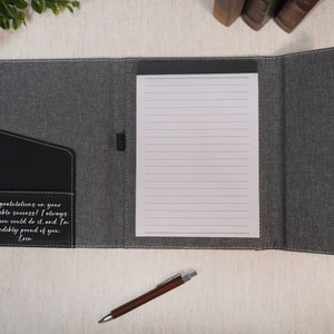 Custom Leather Portfolio, Office Gift for Her, Personalized Padfolio ...