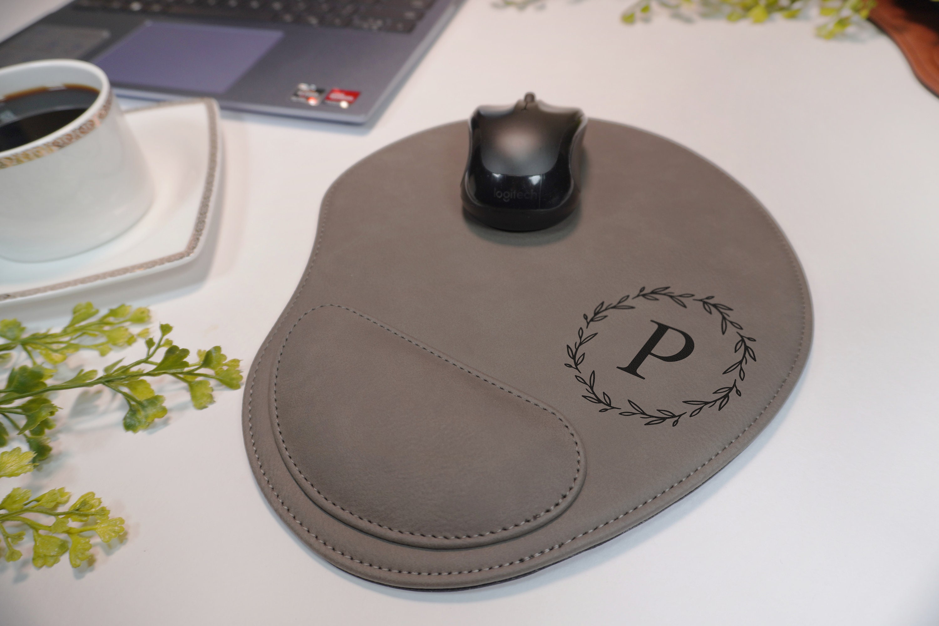 Custom Leather Mouse Pad, Ergonomic Mousepad, Personalized Office Gifts ...