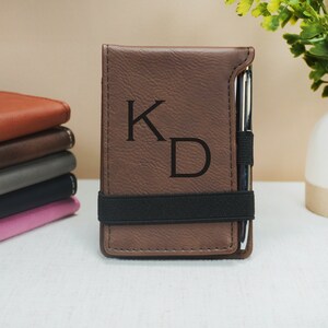 Custom Pocket Notebook With Pen, Refillable Personalized Leather ...