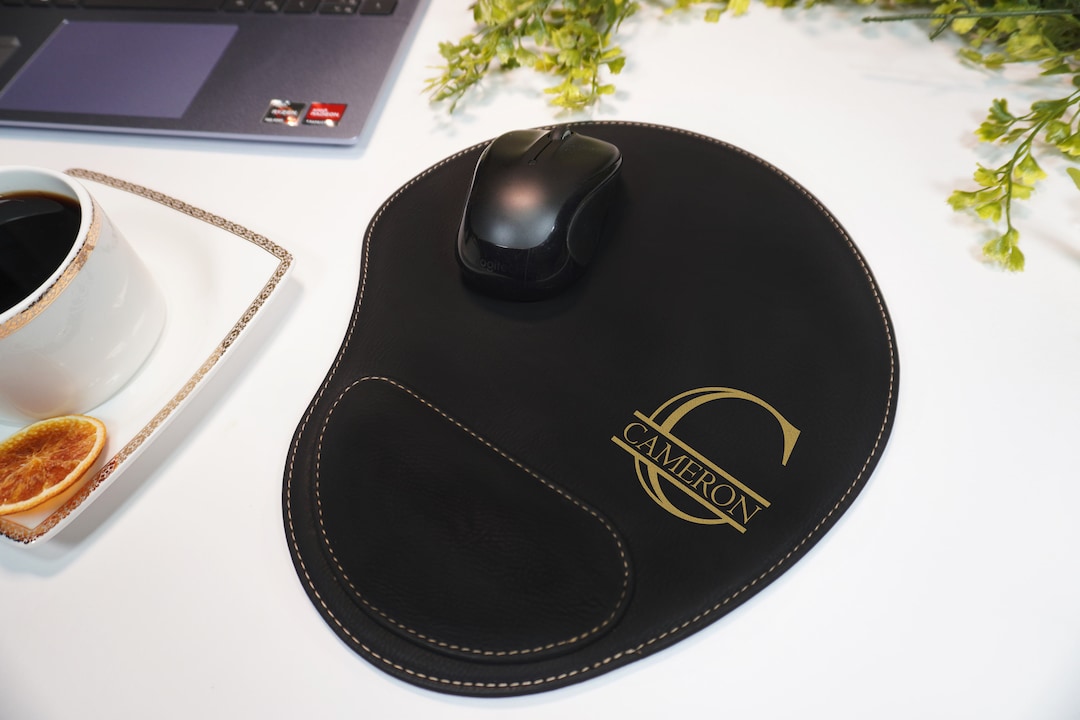 Custom Leather Mouse Pad, Ergonomic Mousepad, Personalized Office Gifts ...