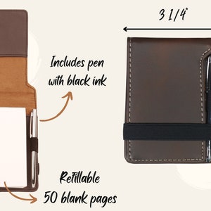 Custom Pocket Notebook With Pen, Refillable Personalized Leather ...