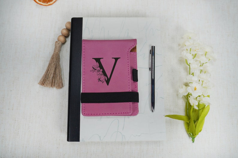 Custom Pocket Notebook With Pen, Refillable Personalized Leather ...
