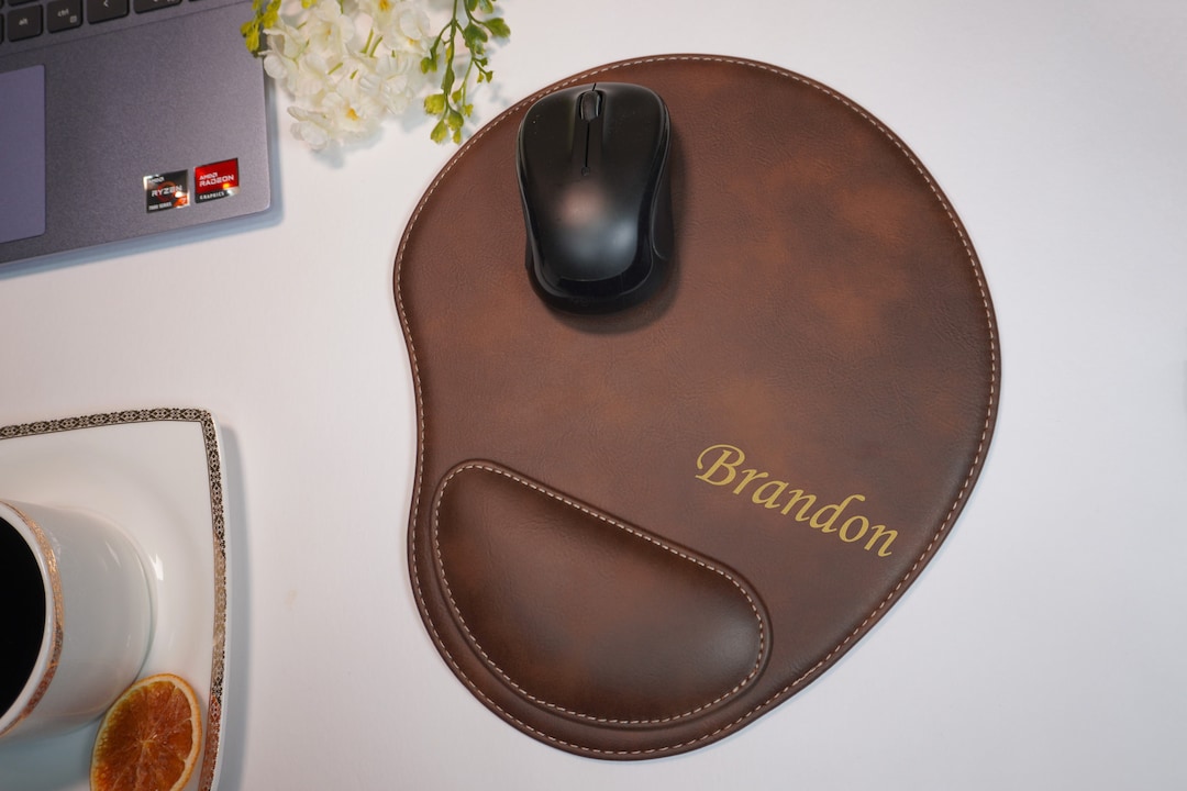 Custom Leather Mouse Pad, Ergonomic Mousepad, Personalized Office Gifts ...