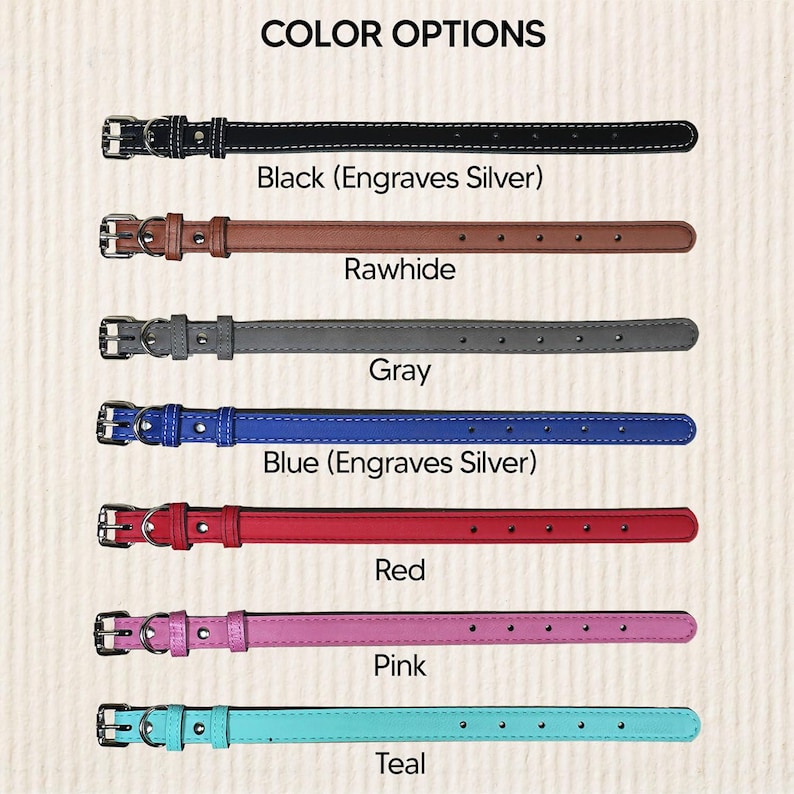 Personalized Leather Dog Collar, Custom Engraved Pet Collar, Name ...