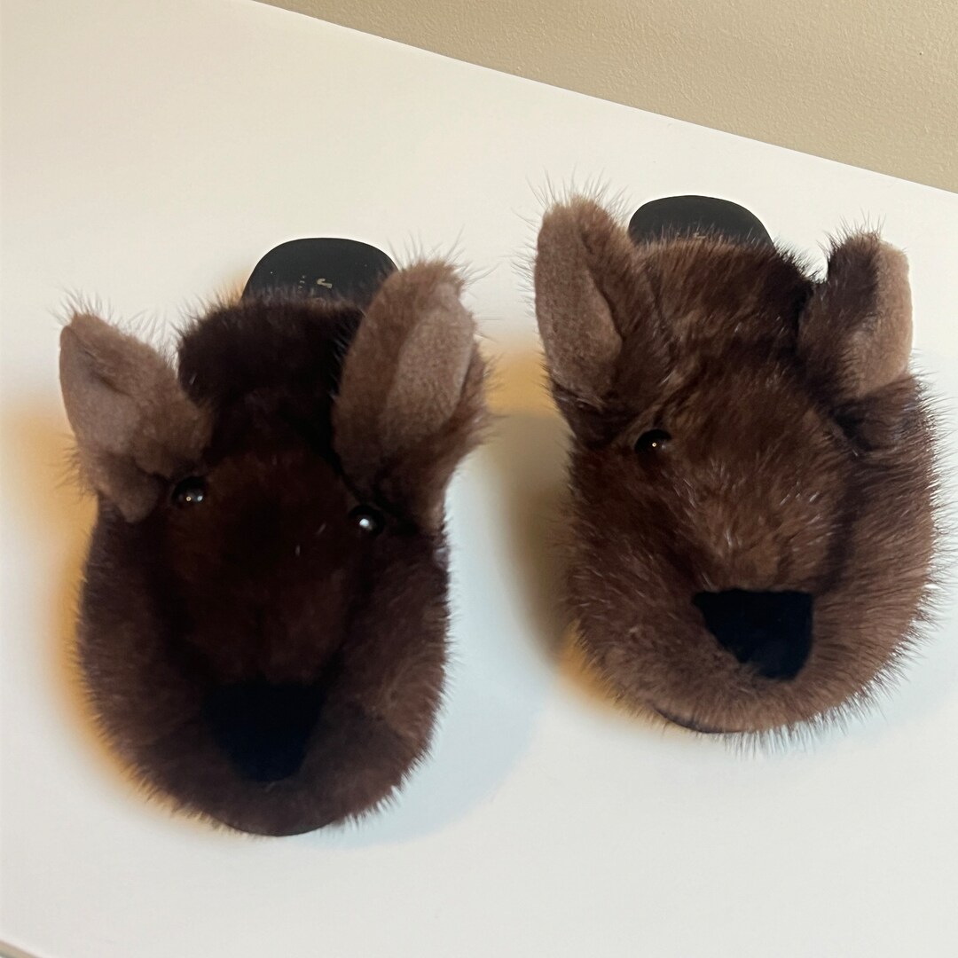 Joshua Sanders Real Mink Rabbit Mules - Etsy