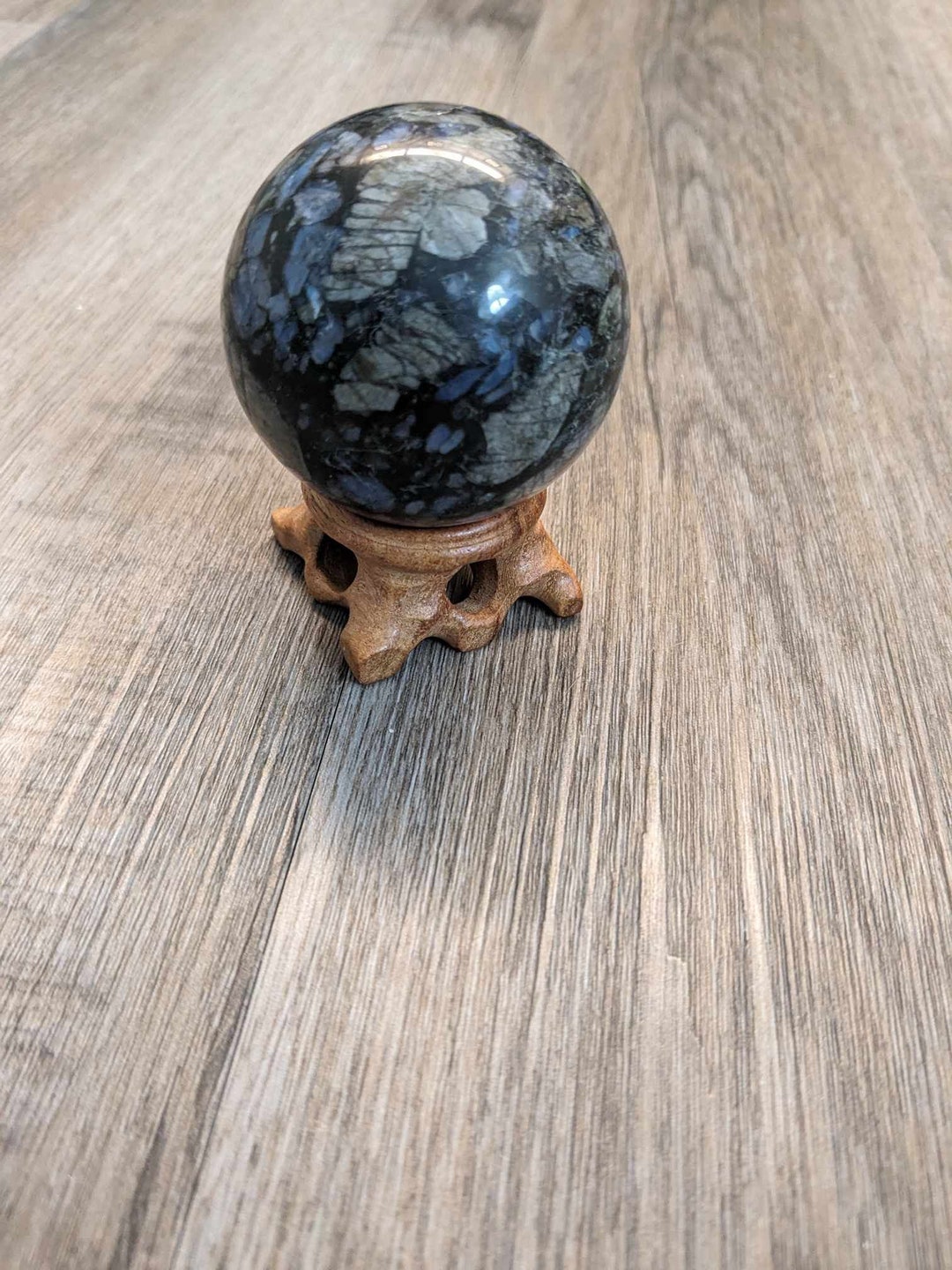 Rhyolite 50mm Sphere With Wooden Stand - Etsy
