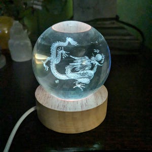 Dragon Engraved Sphere With Color Changing Stand - Etsy