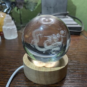 Dragon Engraved Sphere With Color Changing Stand - Etsy
