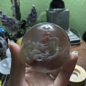 Dragon Engraved Sphere With Color Changing Stand - Etsy