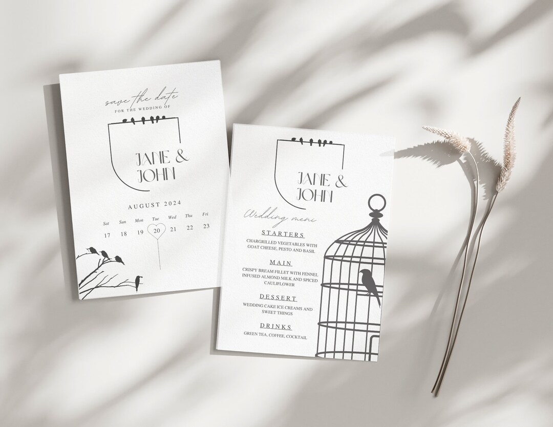 Classic Wedding Invitation Templates Bundle, Simple and Minimalistic ...