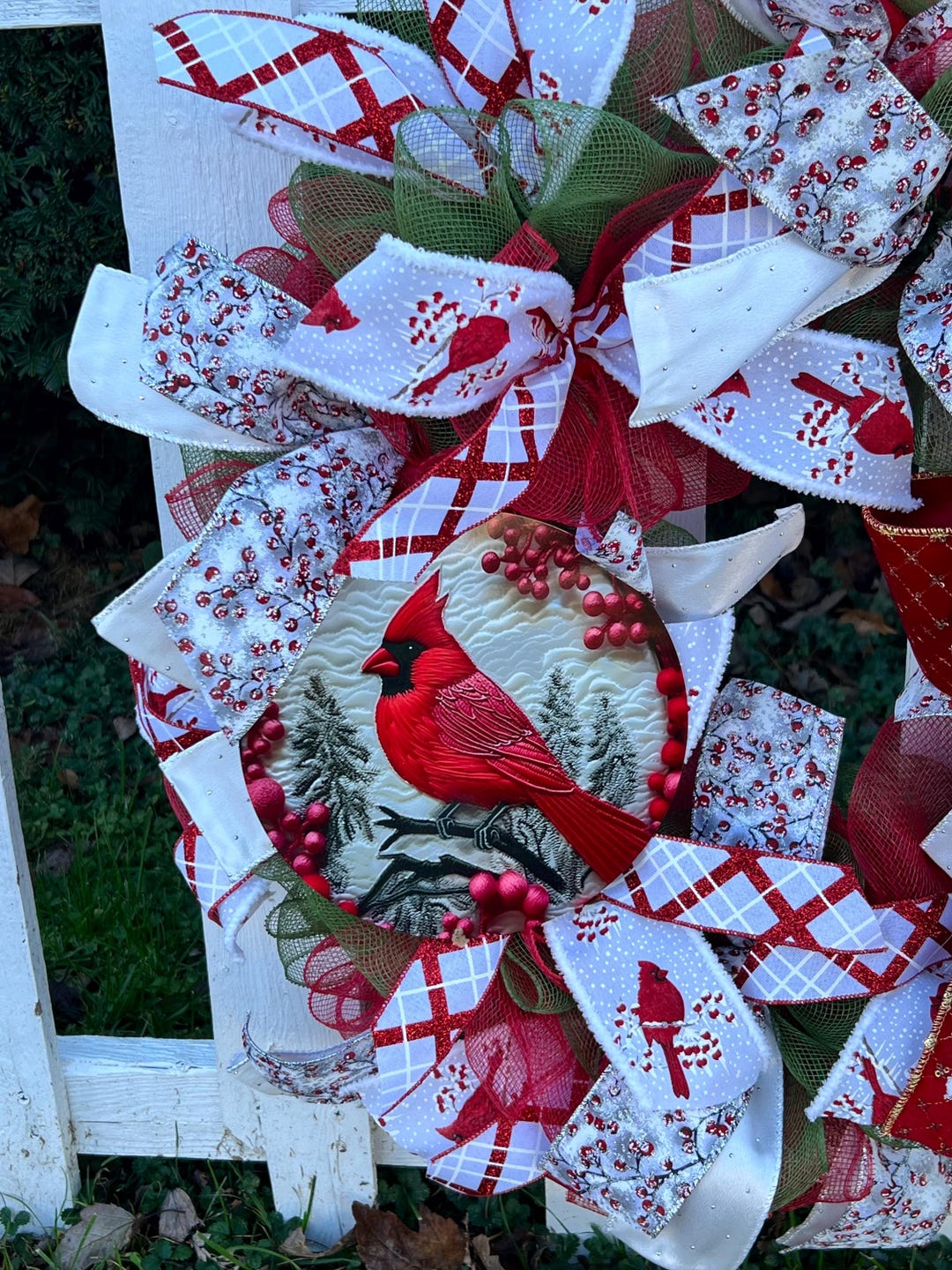Cardinal Wreath, Christmas Cardinal Wreath, Winter Cardinal Wreath ...