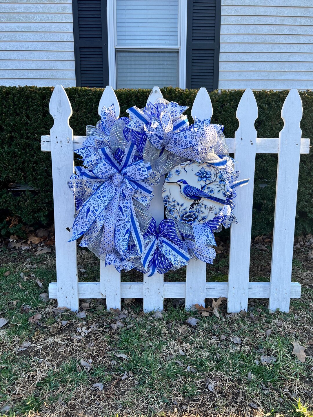 Blue Hummingbird Wreath, Spring Wreath, Everyday Wreath, Nature ...