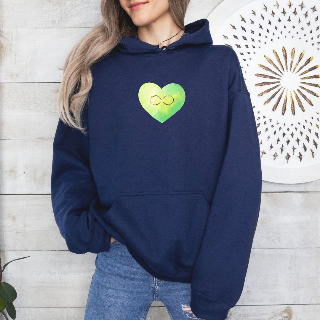 Light Green Infinity Heart Hoodie: Soft Cotton Blend - Etsy