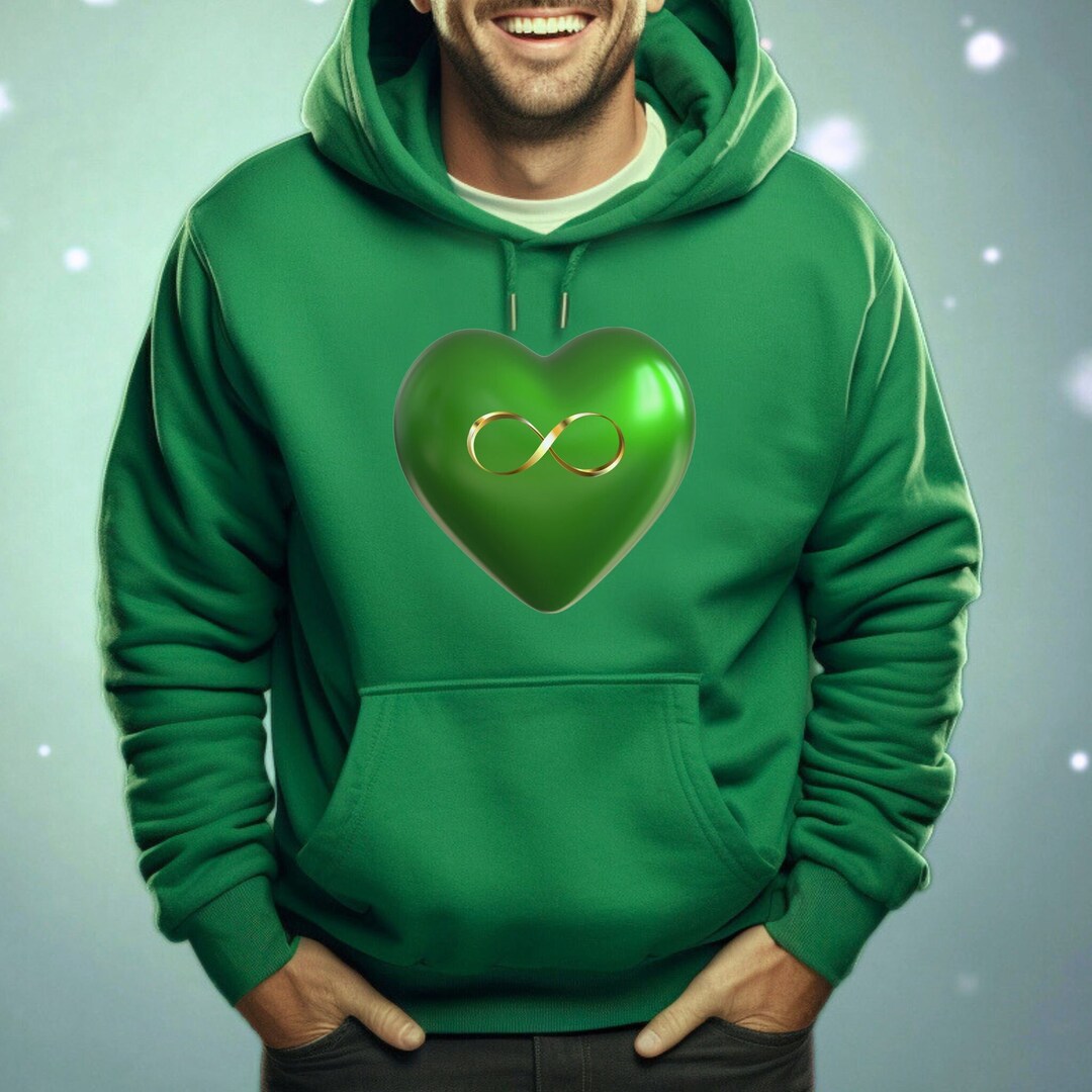 Irish Green Infinity Heart Hoodie: Romantic Lover Gift - Etsy
