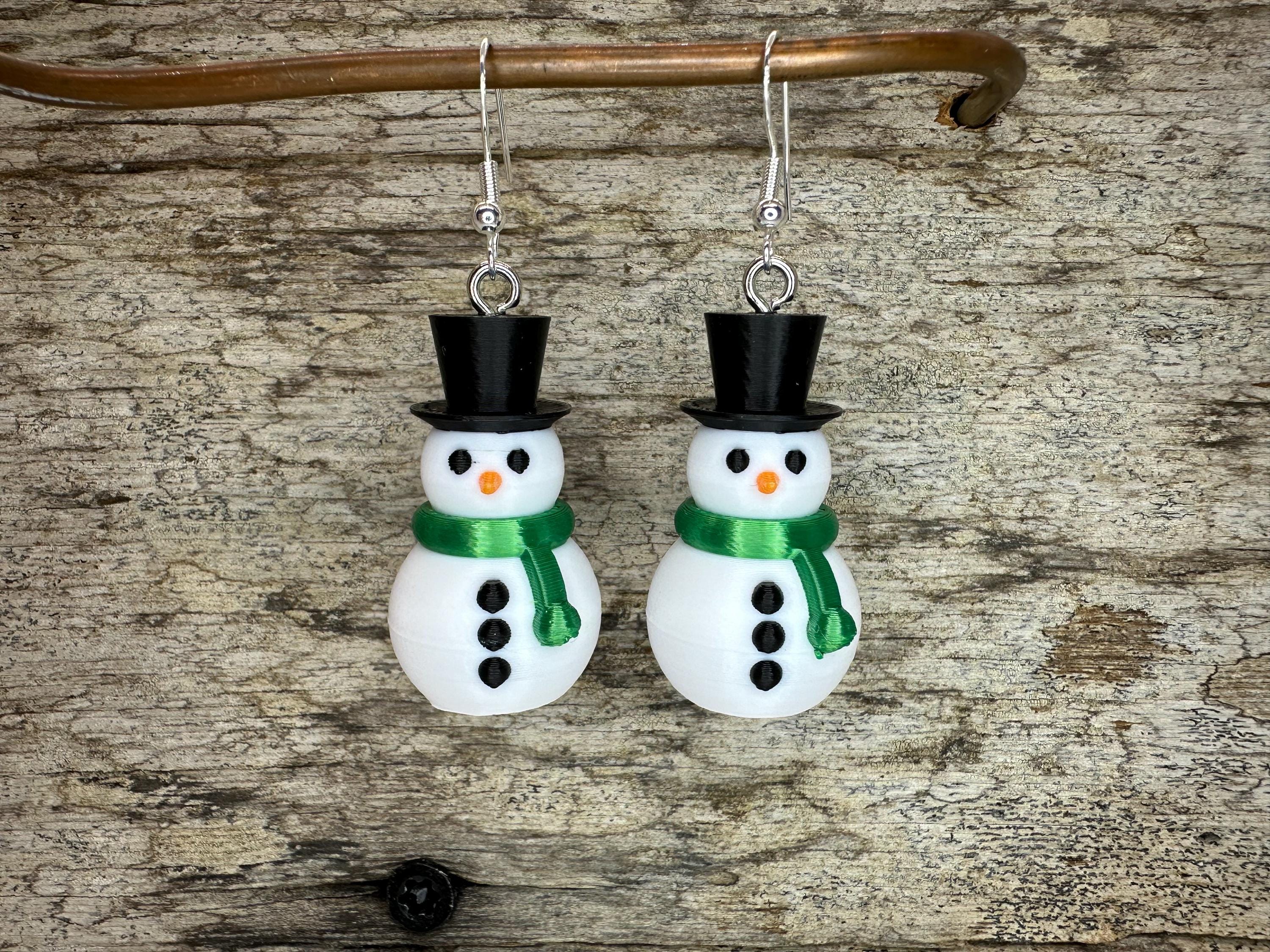 Snowman Earrings: Holiday Winter Jewelry - Etsy