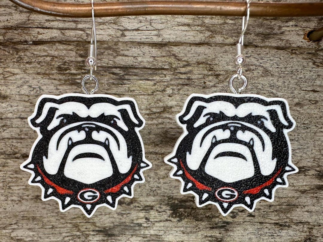 Bulldog Earrings and Keychains - Etsy