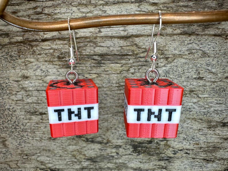 TNT Earrings and Keychain - Etsy