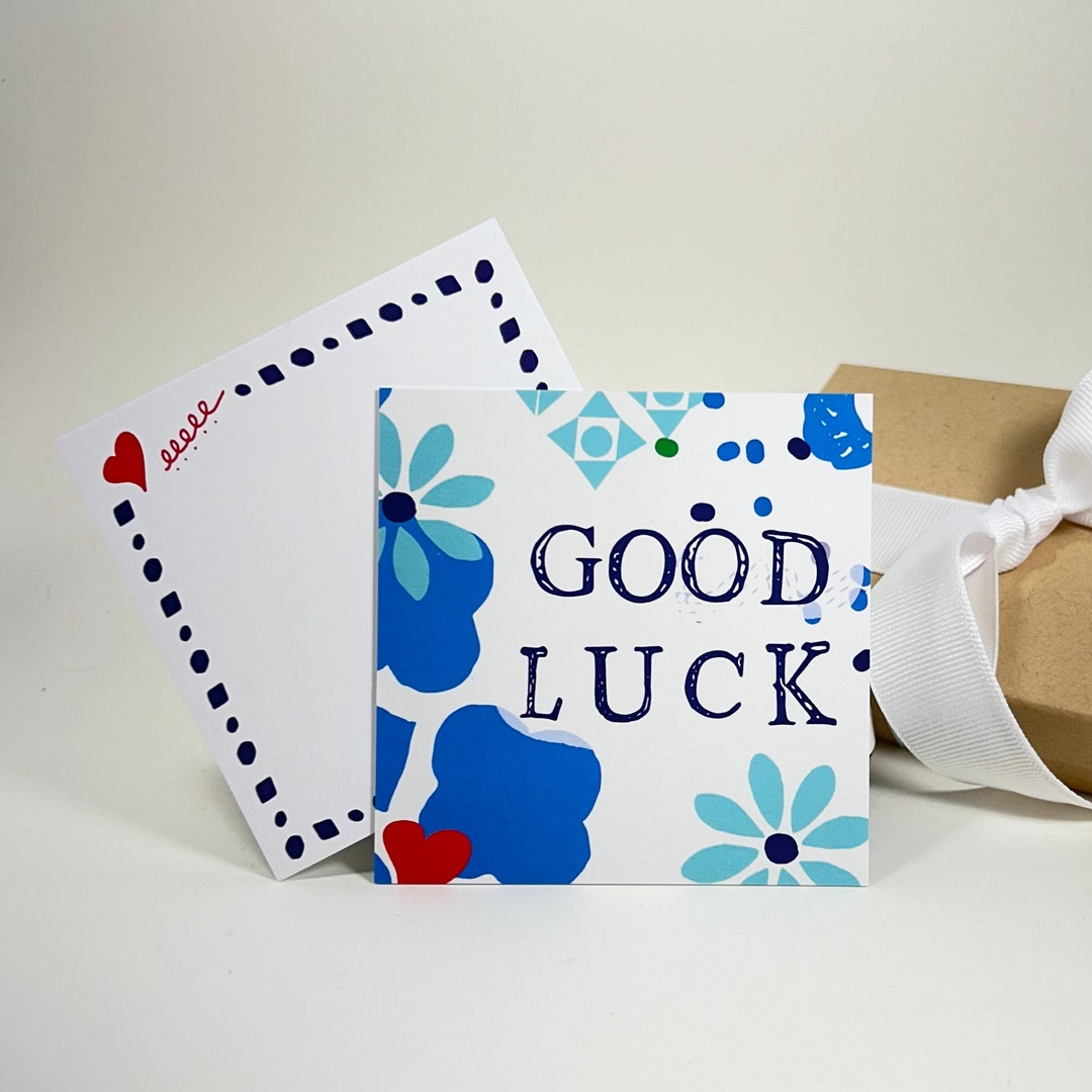 Good Luck Card Best of Luck Note Blank Colorful Wishing You Good Luck ...