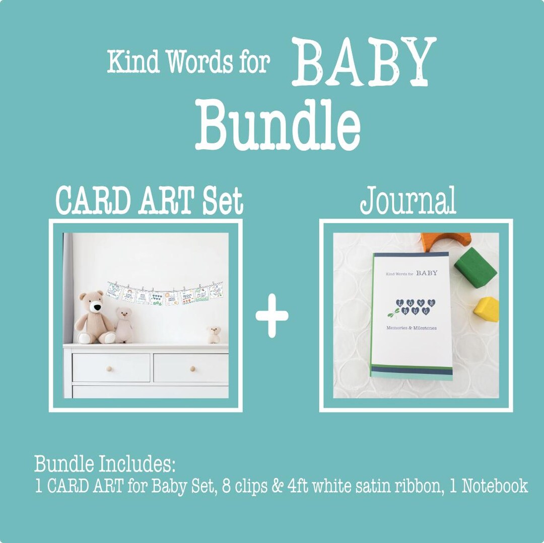 Baby Bundle Gift - CARD ART Set for Baby's Room and Coordinating Baby ...