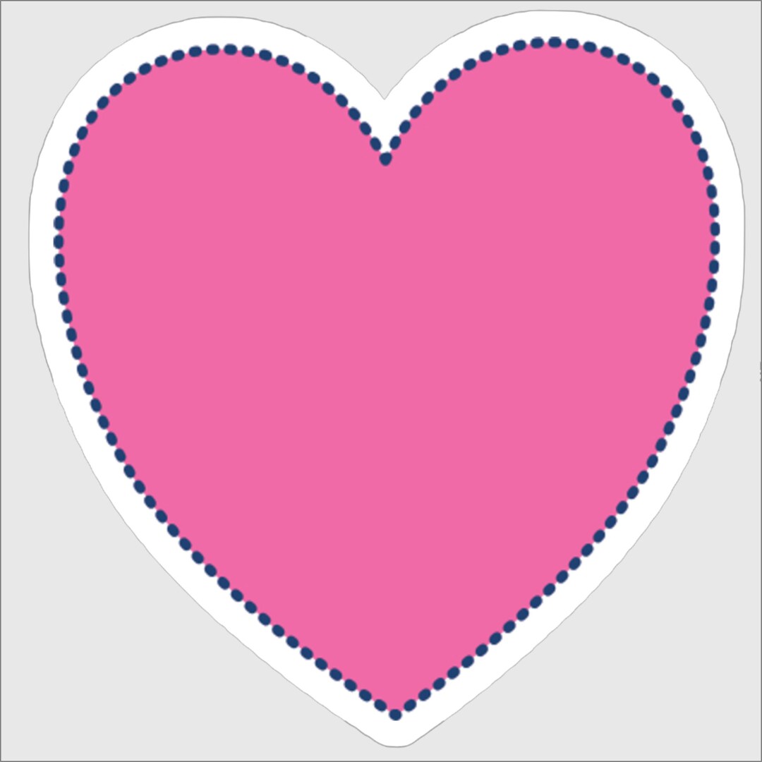 Pink Heart Sticker Valentines Day Heart Sticker Vinyl Laptop Sticker ...