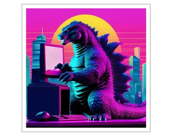Godzilla Vinyl Sticker - Etsy