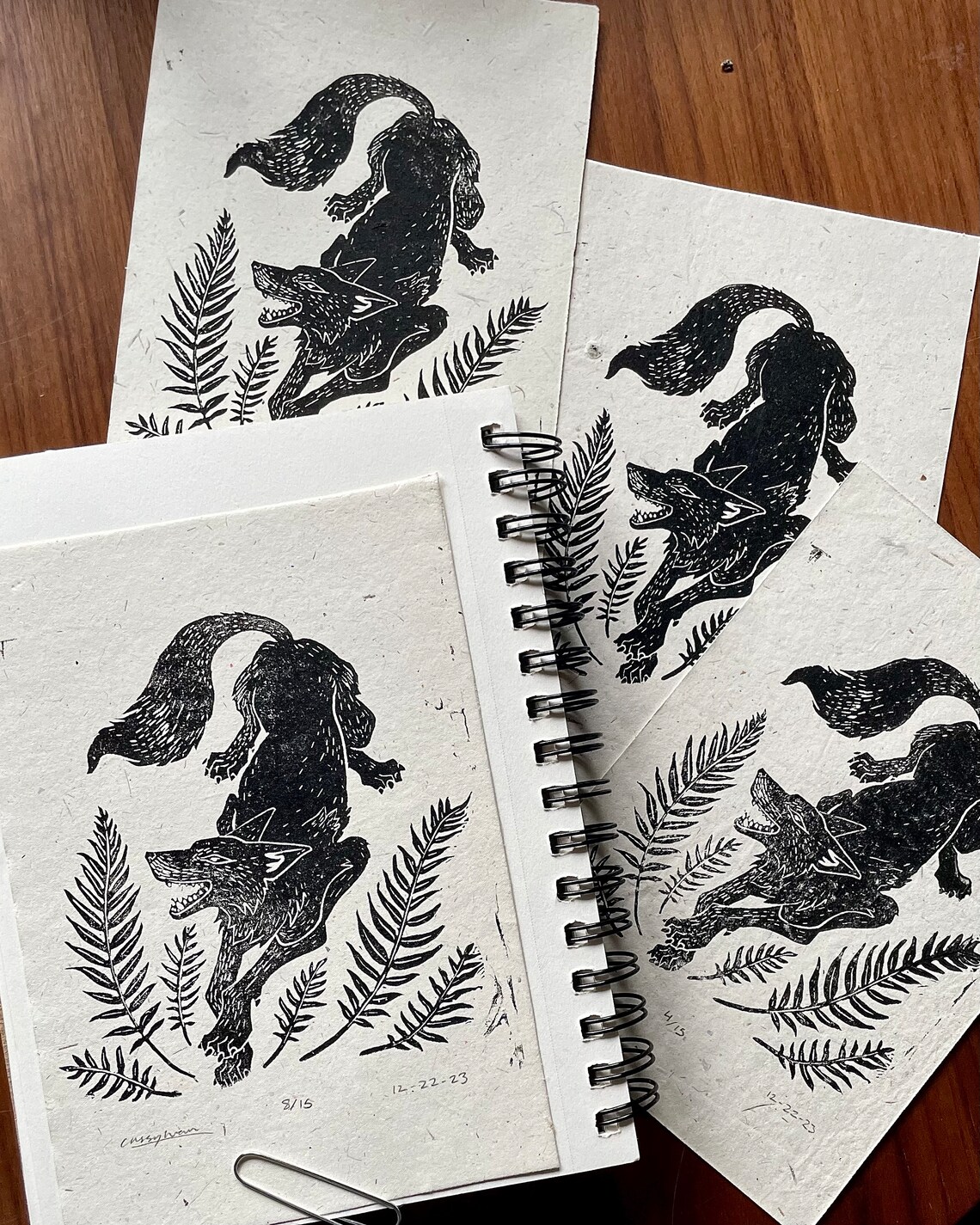 Convergence Hand Carved Lino Wolf Art Print LIMITED RUN - Etsy