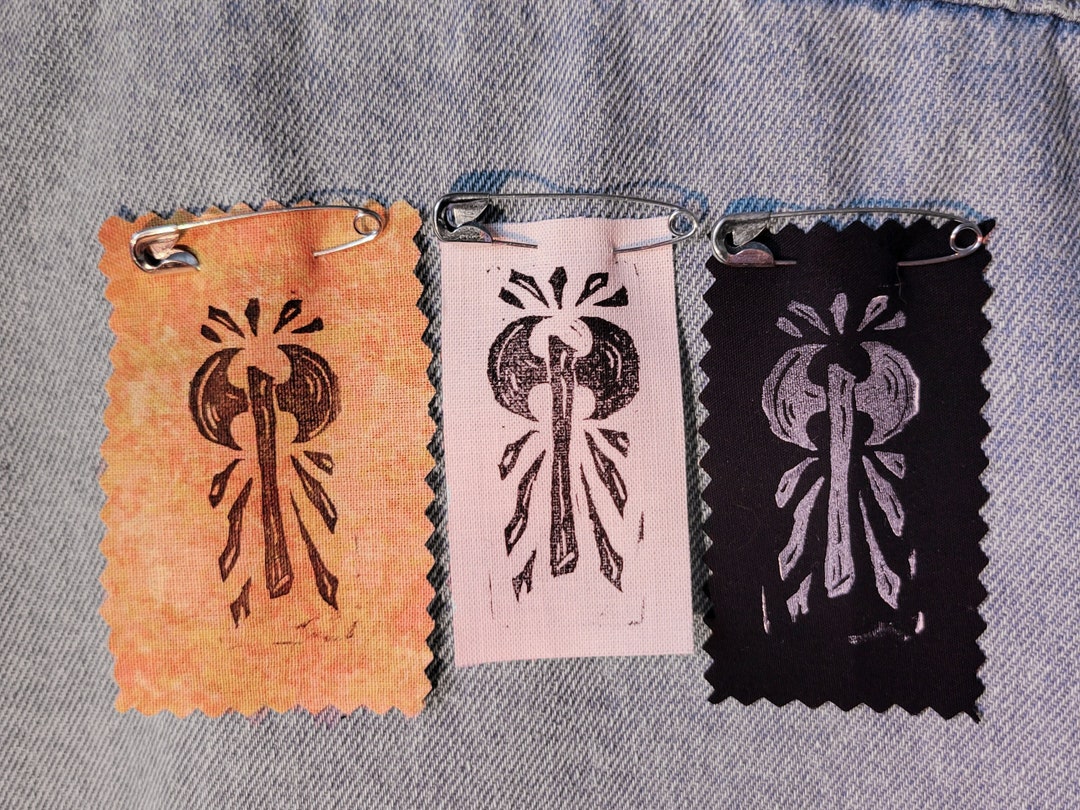 Labrys Axe Small Sew-on Fabric Lino Print LGBTQ Lesbian Pride Patch - Etsy
