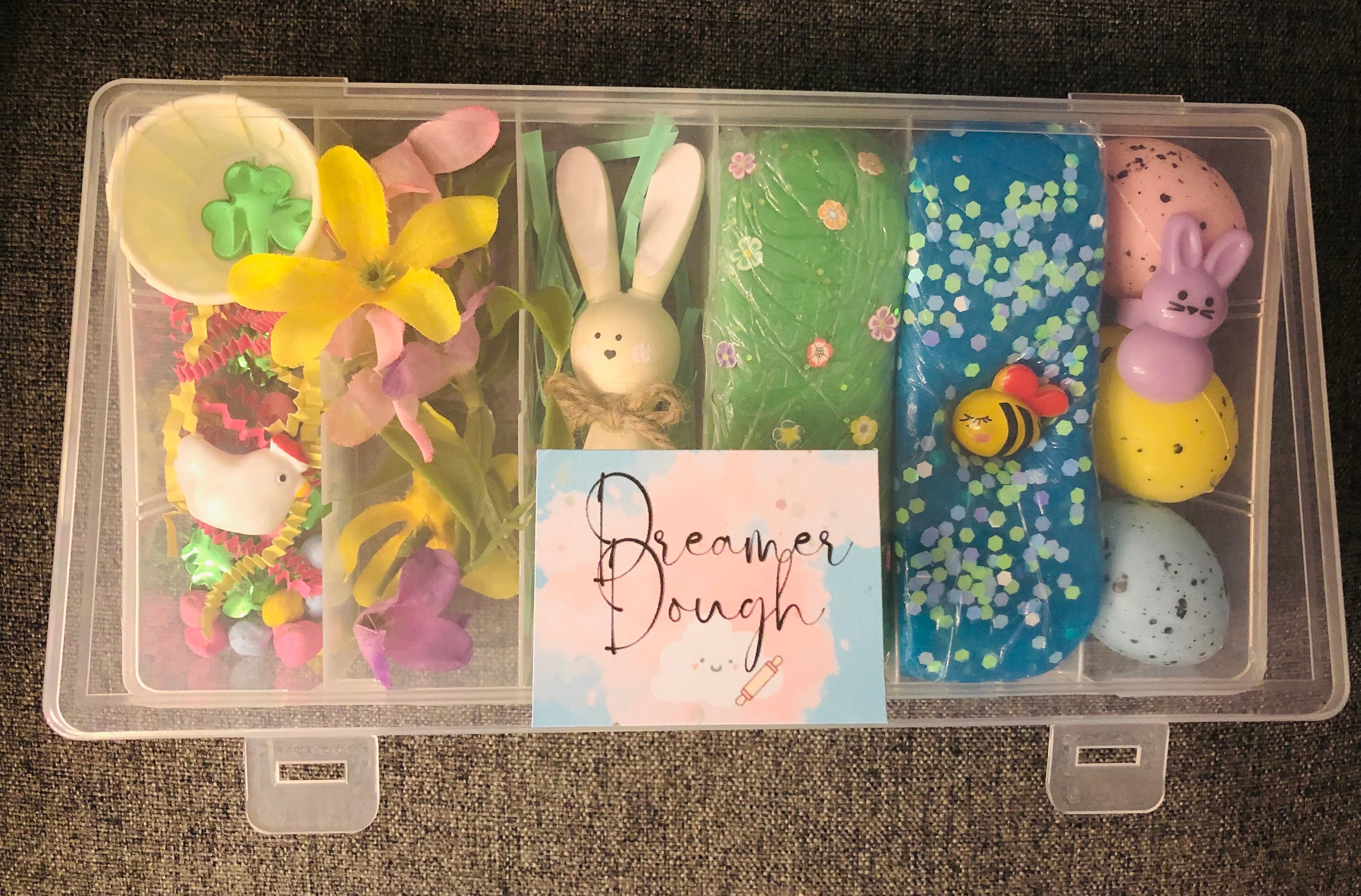 Easter Sensory Bin/spring Sensory Bin/home Made Play Dough/bunny/easter ...