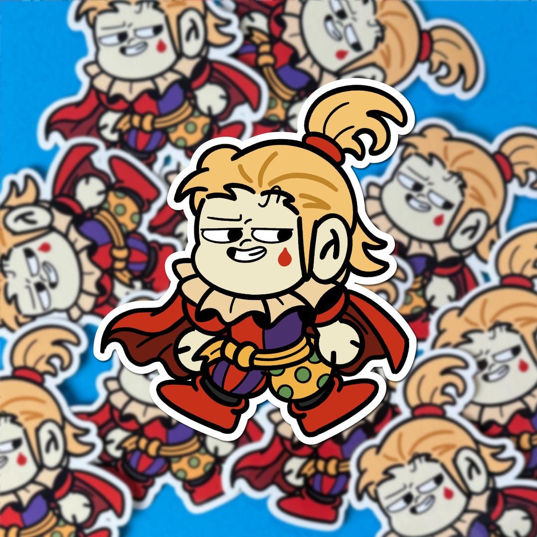 Chibi Kefka Sticker: Magic the Gathering Inspired FFVI Decal - Etsy