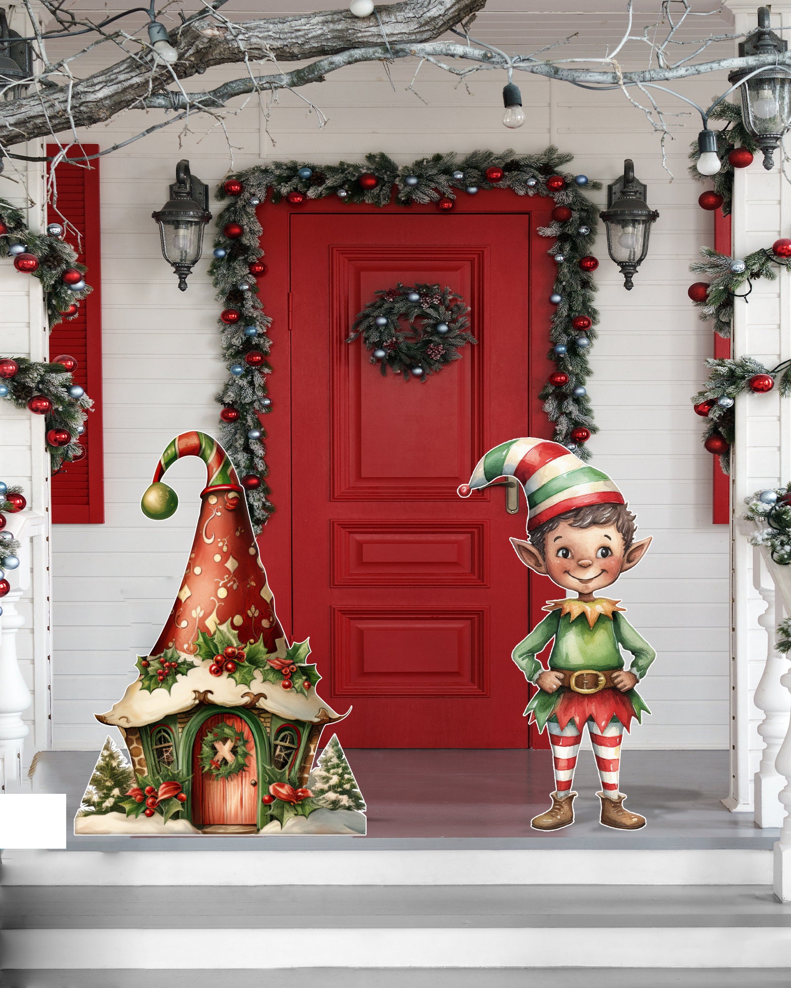 Christmas Elf Yard Sign for Holiday Decoration - Etsy