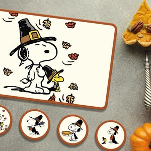 Snoopy Thanksgiving Table Setting: Polycarbonate Placemats, Napkin ...