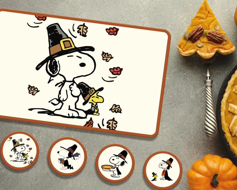 Snoopy Thanksgiving Table Setting: Polycarbonate Placemats, Napkin ...