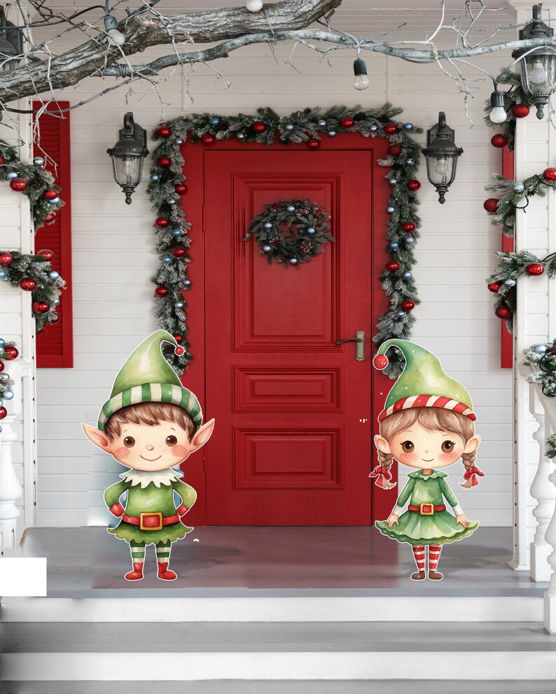 Christmas Elf Yard Sign for Holiday Decoration - Etsy