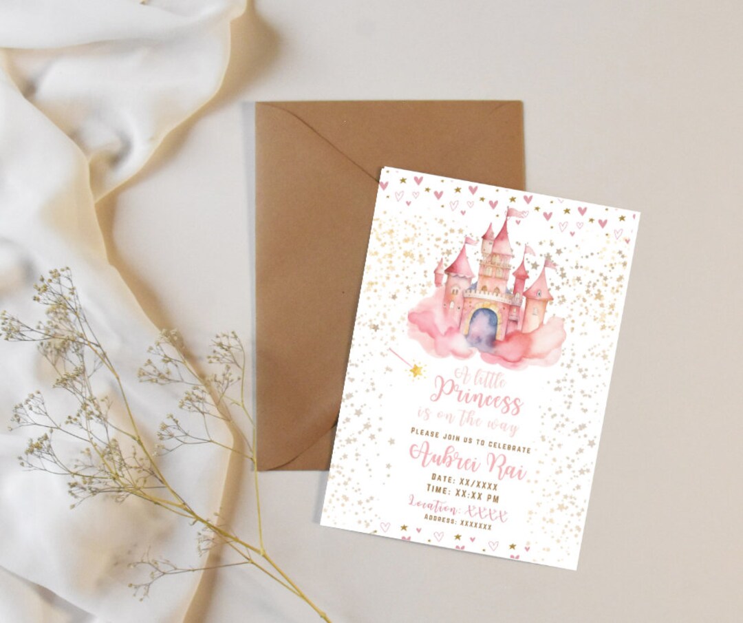 Editable Princess Baby Shower Invitation - Digital Download - Etsy
