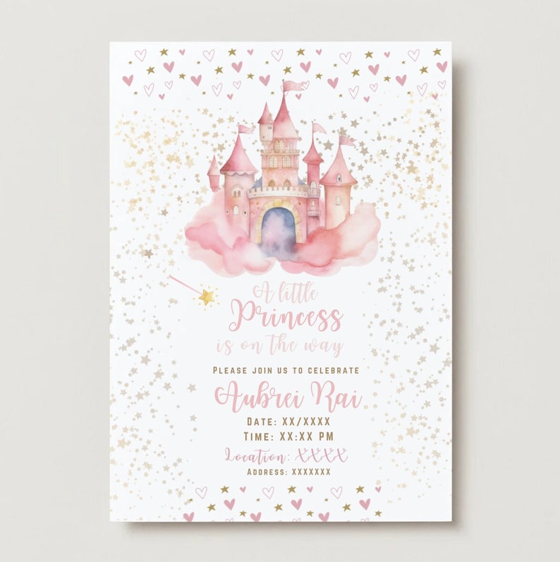 Editable Princess Baby Shower Invitation - Digital Download - Etsy