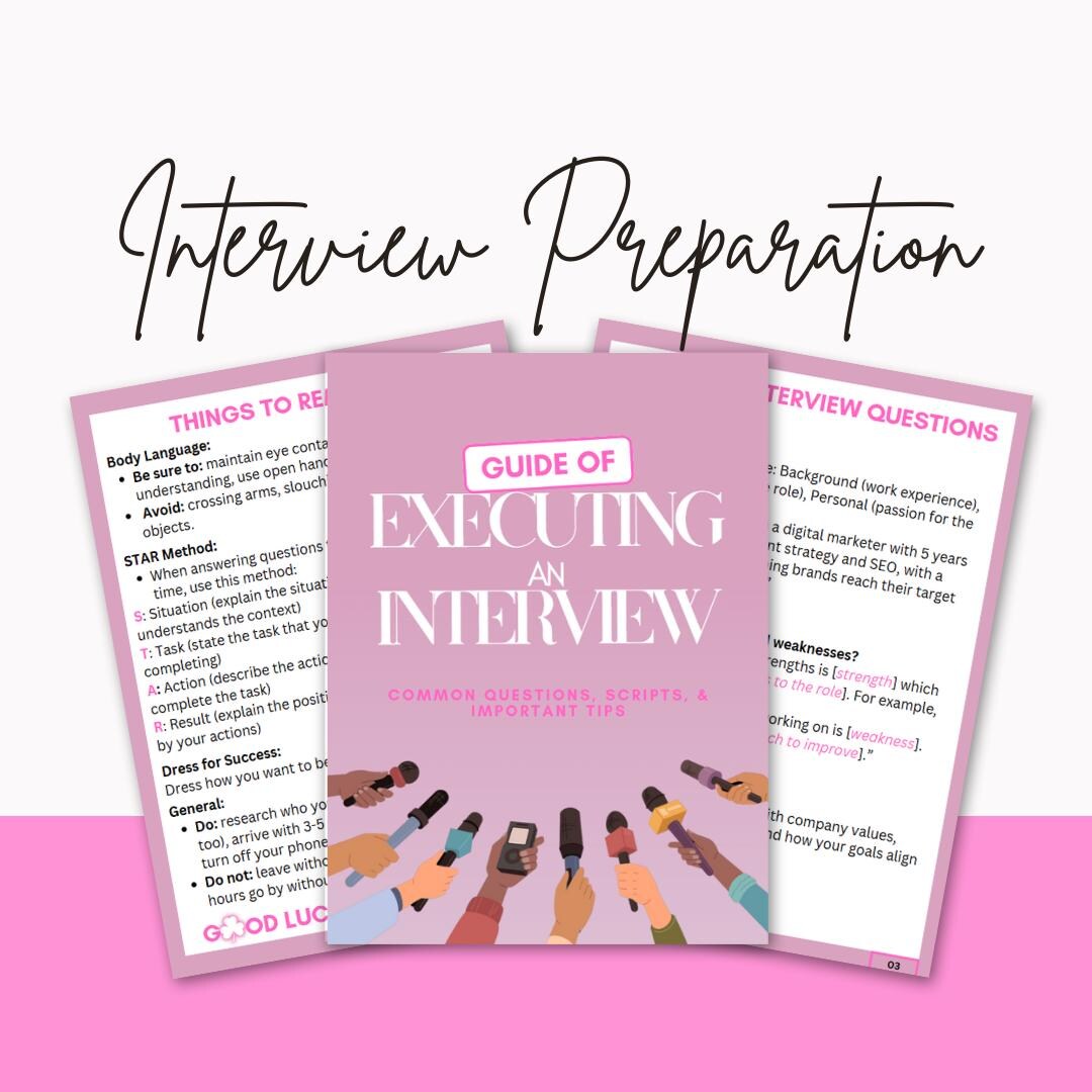 Job Interview Prep (workbook With Useful STAR Interview Scripts and ...