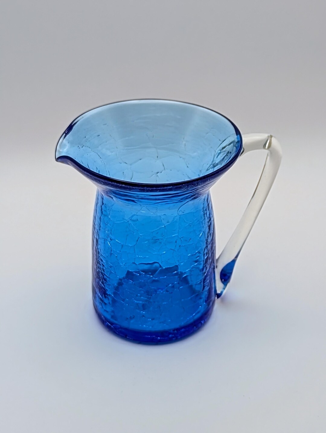 Vintage Blue Crackle Pilgrim Glass Mini Pitcher - Etsy