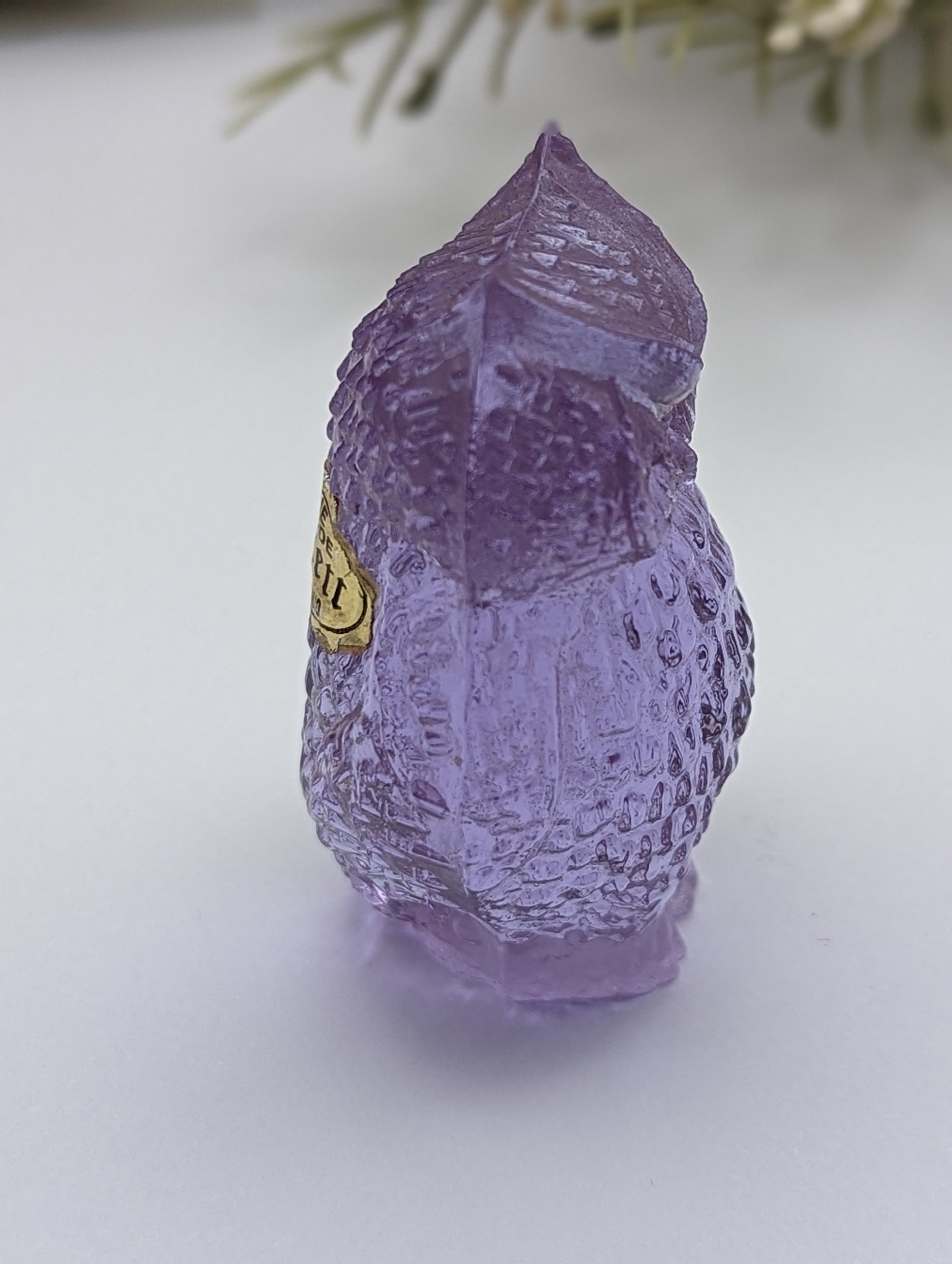 Vintage Purple Owl Figurine Handmade Selenium Glass - Etsy