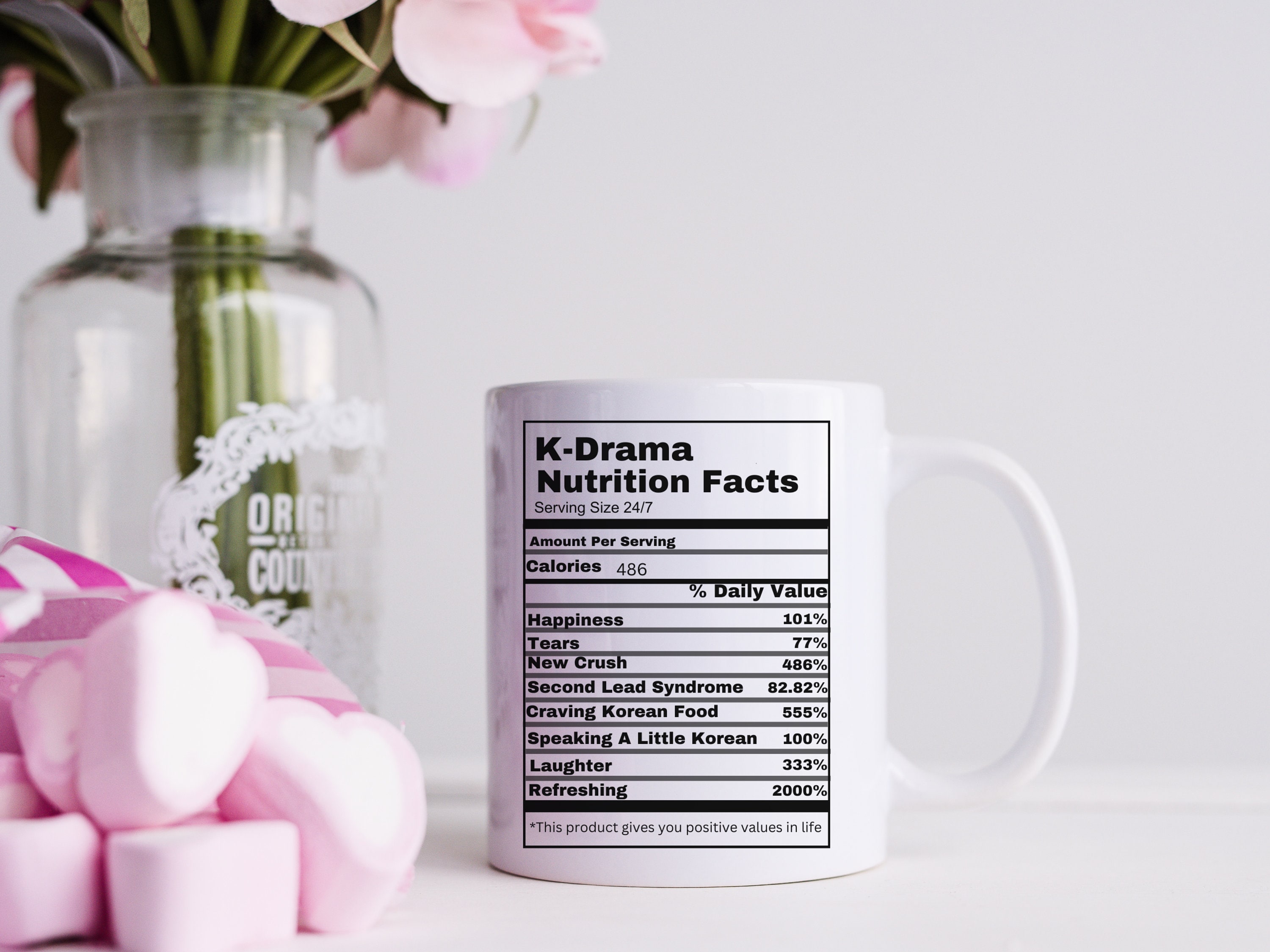 K Drama Nutrition Facts Mug K Drama Mug 11 Oz Korean Drama Gift for K ...