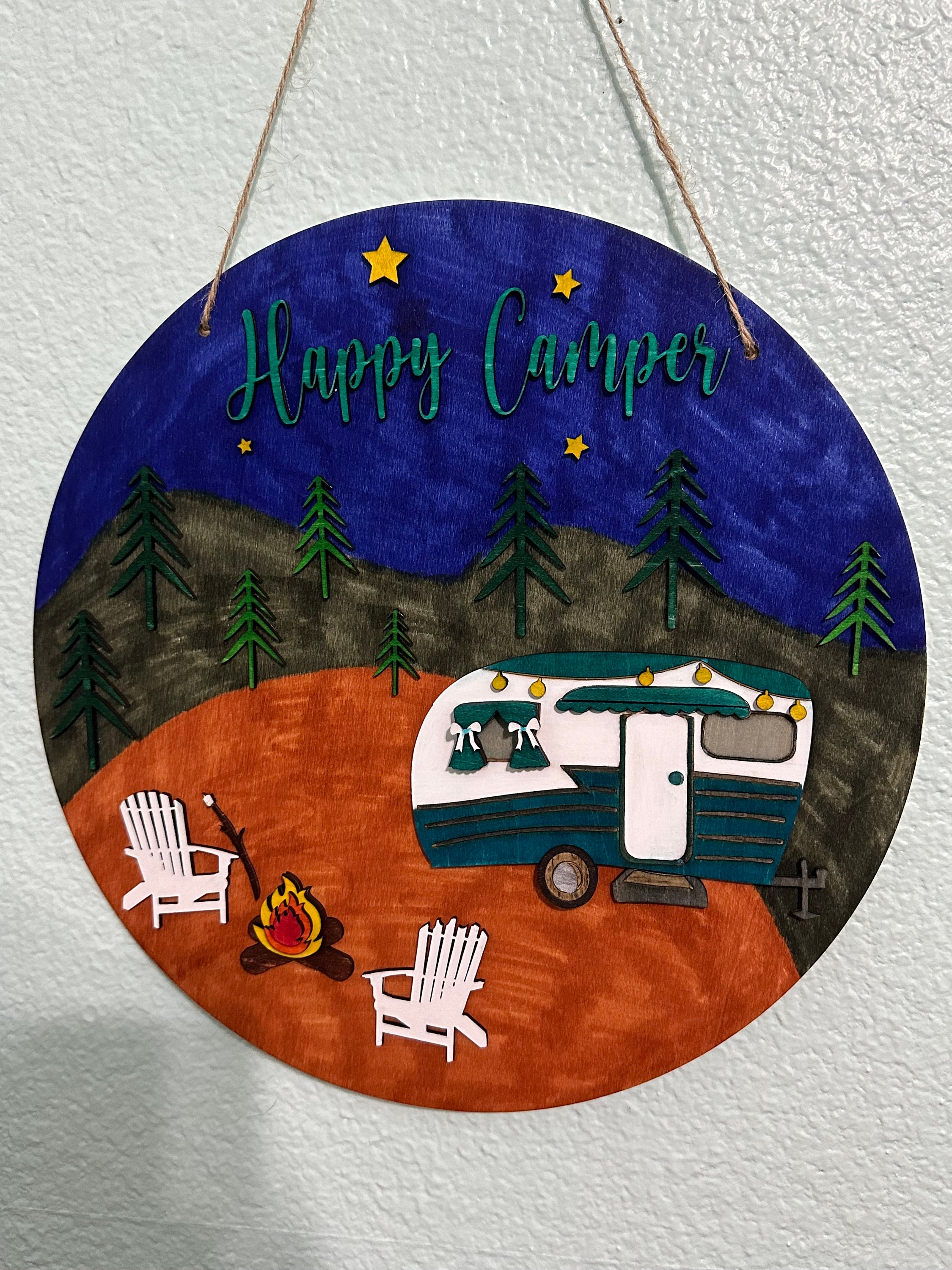 Happy Camper Laser Cut Multilayer Sign - Etsy