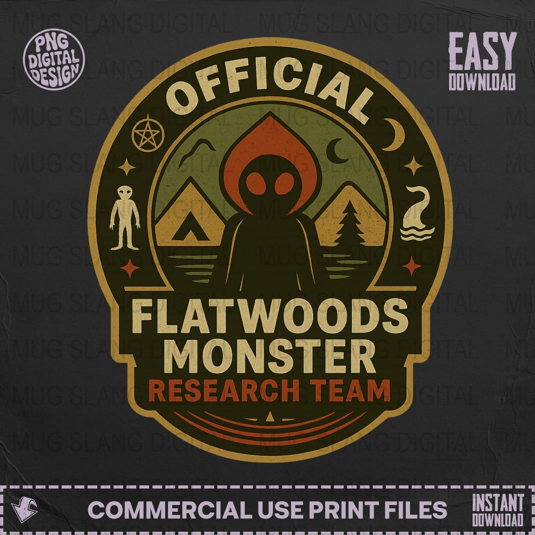 Flatwoods Monster Research Team Printable, West Virginia Folklore Art ...
