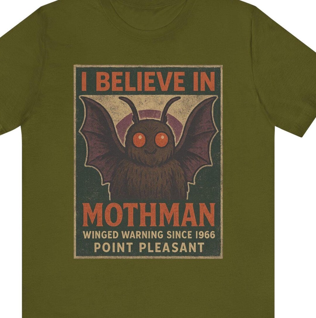 Mothman Retro Graphic Tee: Funny Cryptid Shirt for Cryptozoologists - Etsy