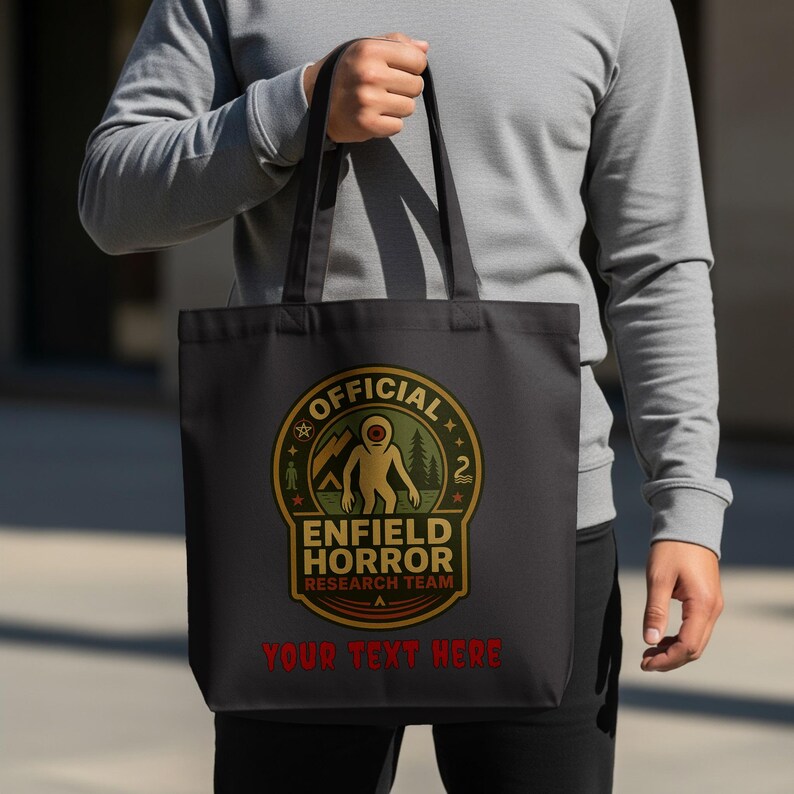 Enfield Horror Research Tote Bag, Cryptid Fan Gift, Customizable Text ...