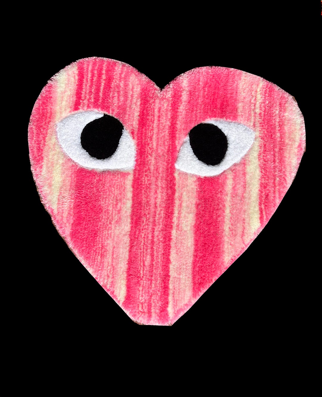 Pink CDG Heart Tufted Rug - Etsy